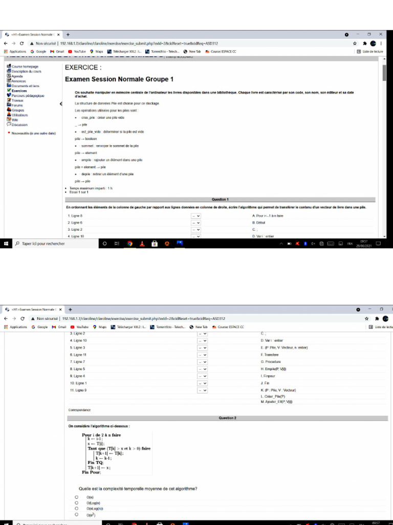 Examen D'algorithmique 2 | PDF