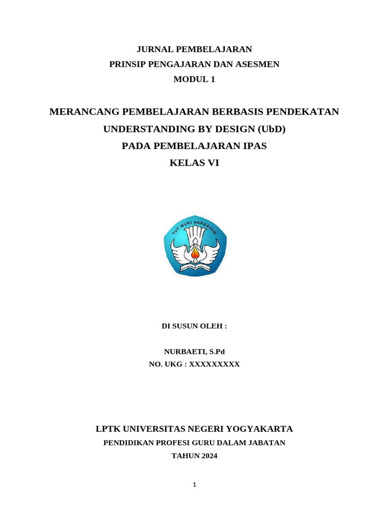 Jurnal Pembelajaran Modul 1 Ubd | PDF