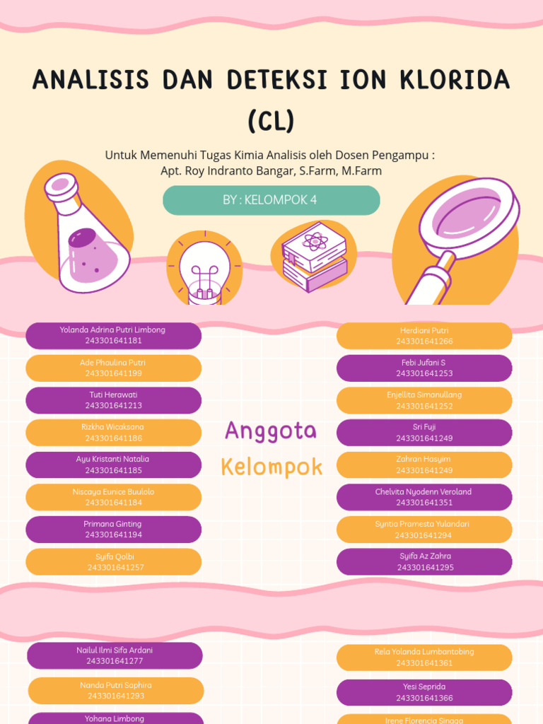 PPT KELOMPOK 4_KIMIA ANALISIS ION CL (1) | PDF