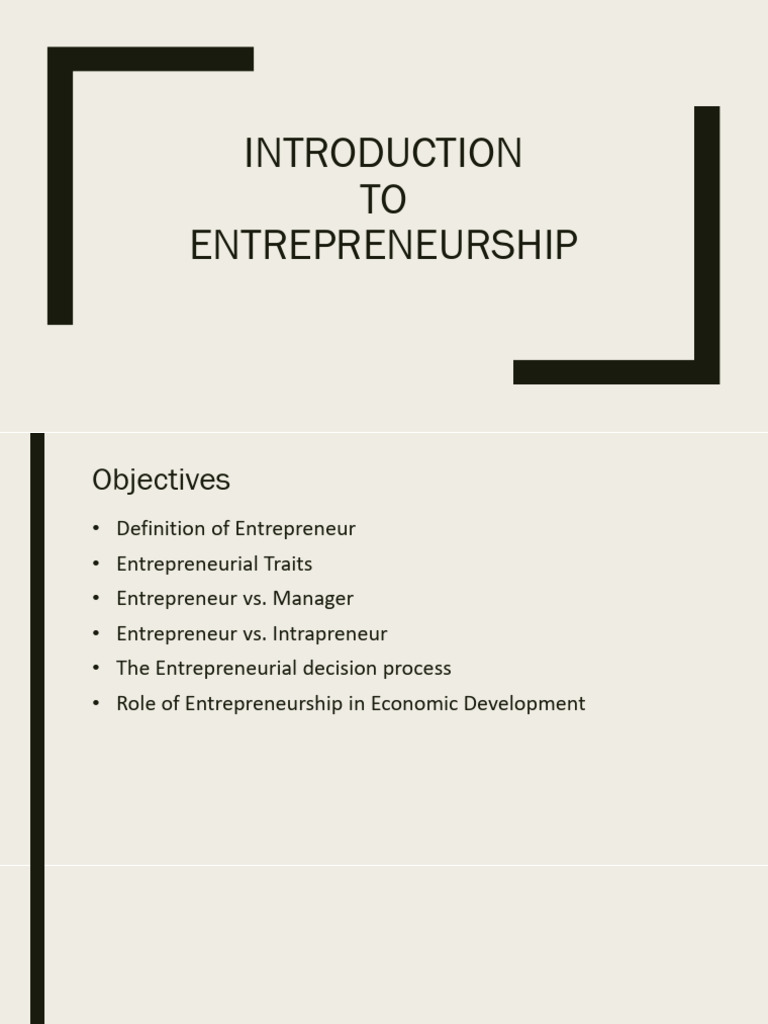 Intro To Entrepreneurship | PDF | Entrepreneurship | Economies