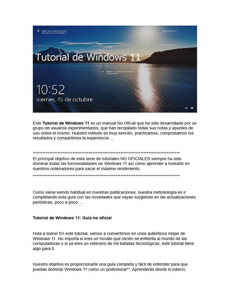 Tutorial Completo de Windows 11 | PDF | Windows 10 | Microsoft Windows