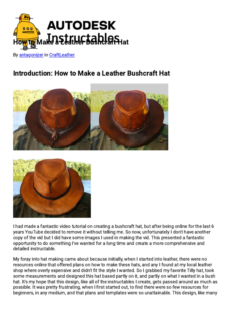 How To Make A Leather Bushcraft Hat - 11 Steps (With Pictures ...