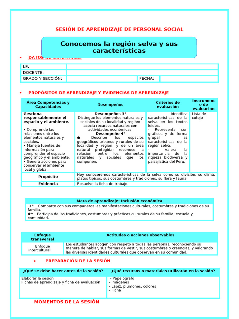 Iv Ses PS Lunes 19 La Selva y Sus Caracteristicas | PDF | Selva ...