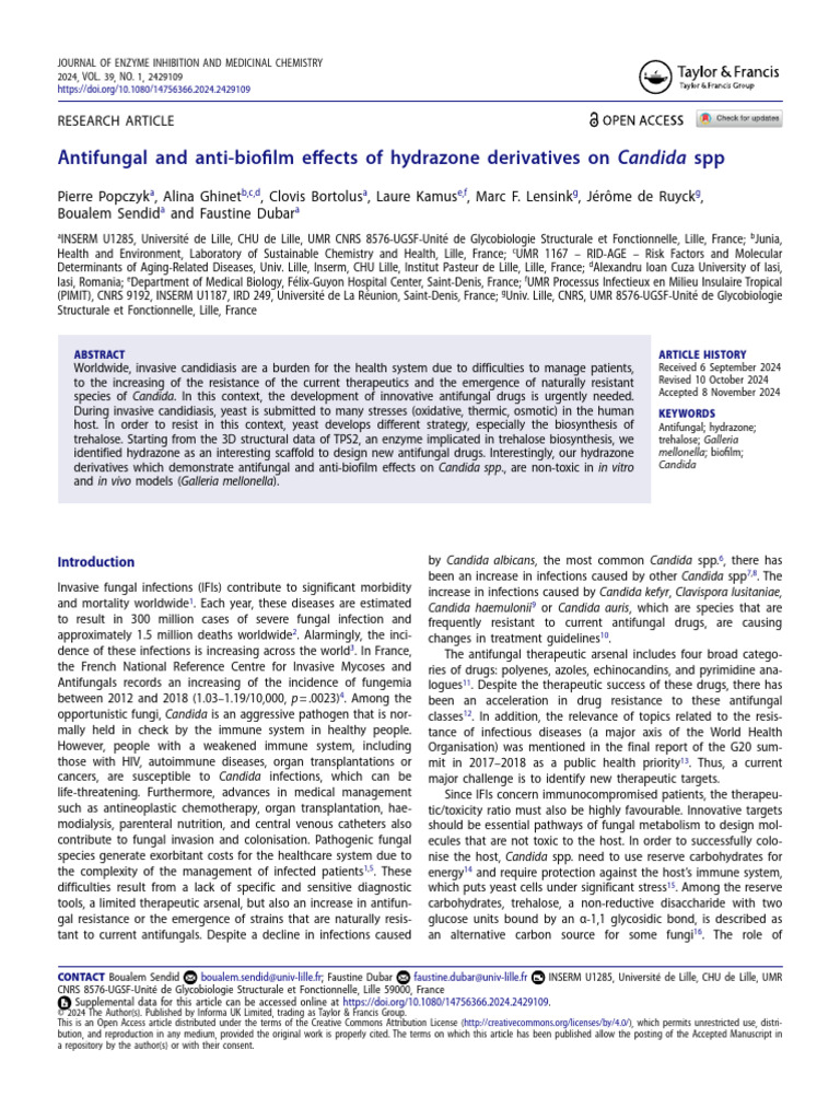 Antifungal and Anti-Biofilm Effects of Hydrazone D | PDF | Candida ...
