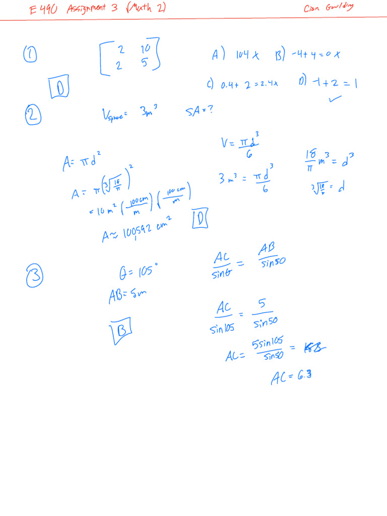 Assignment 3 - Math 2 | PDF