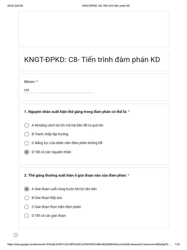 KNGT-ĐPKD - C8- Tiến trình đàm phán KD | PDF