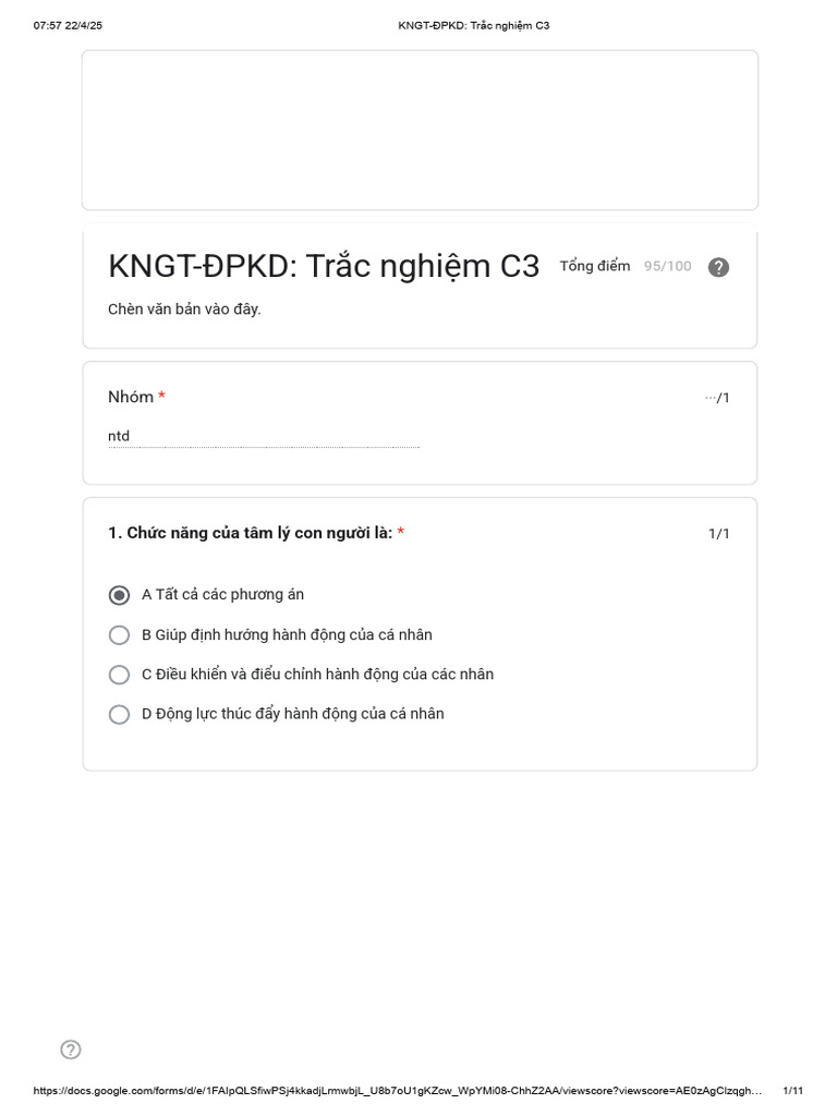 KNGT-ĐPKD - Trắc nghiệm C3 | PDF