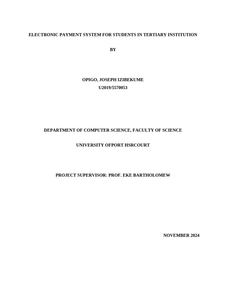 Electronic Payment System for Students | PDF | World Wide Web ...