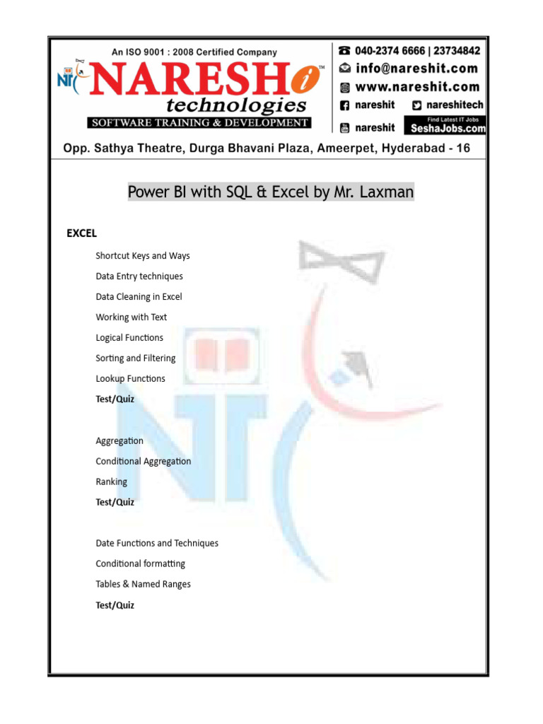 Power BI Curriculum by Laxman | PDF | Data Management | Computer Data