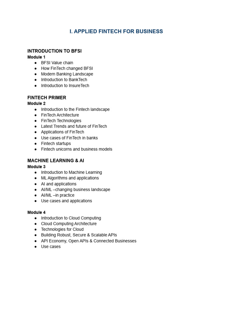 Syllabus Fintech - 20210519101504 | PDF | Cryptocurrency | Computing