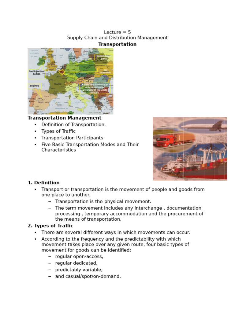 Transportation Management Overview | PDF | Transport | Cargo
