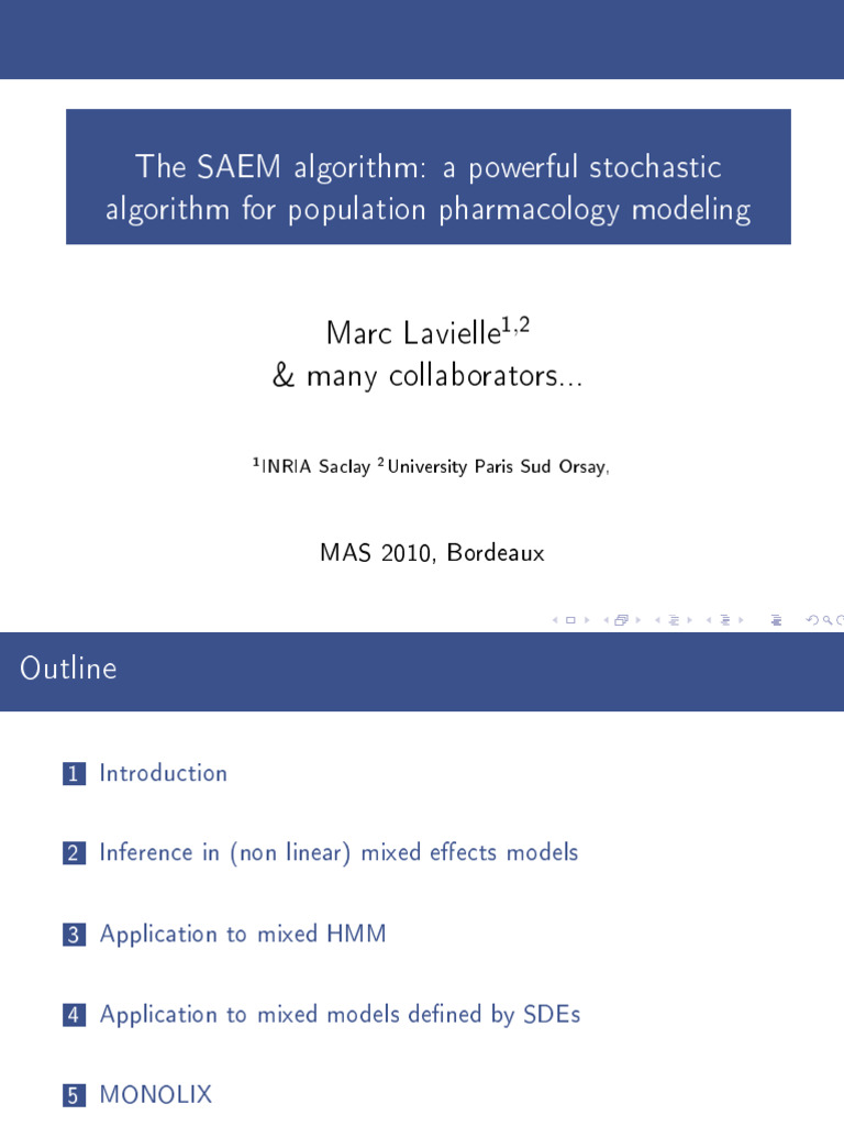 Lavielle | PDF | Applied Mathematics | Statistical Theory