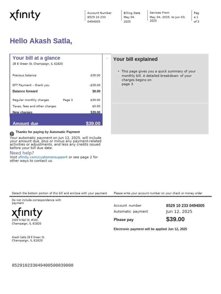 Akash Satla - Bill | PDF