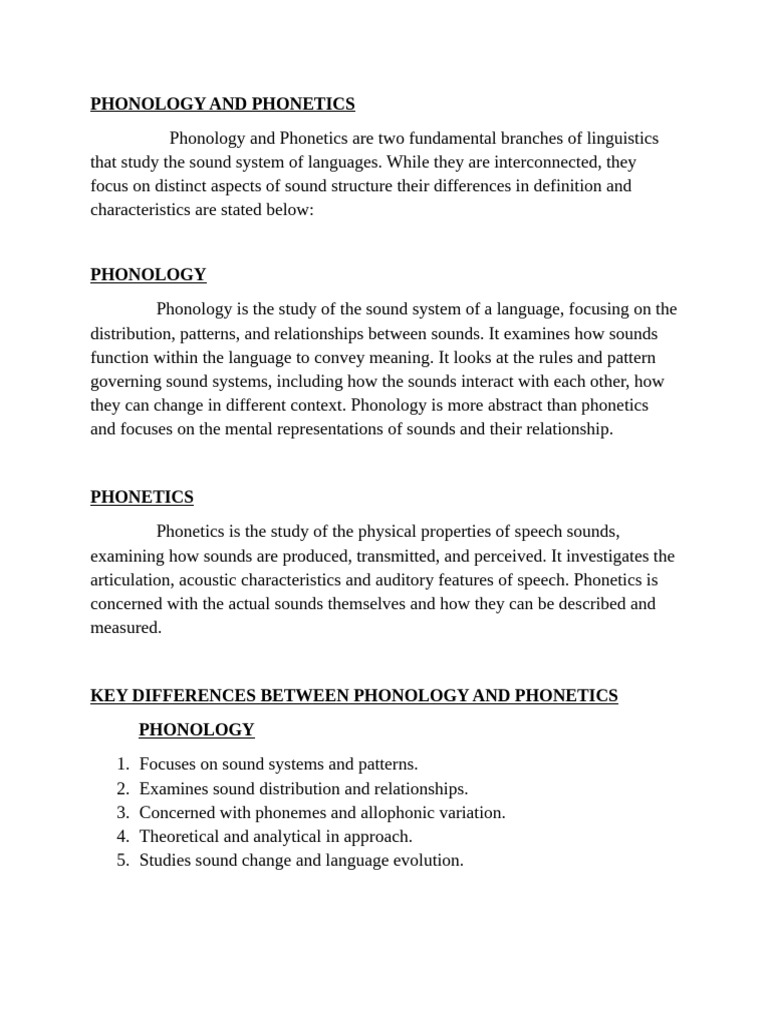 Phonology and Phonetics 1 | PDF | Phonology | Phonetics