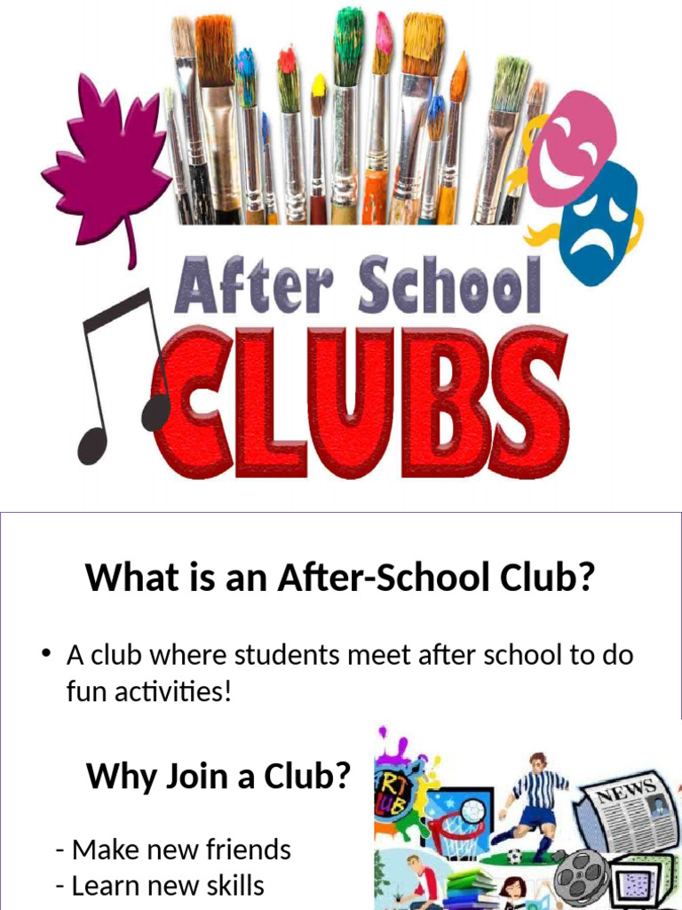 After School Clubs Lesson and Project | PDF