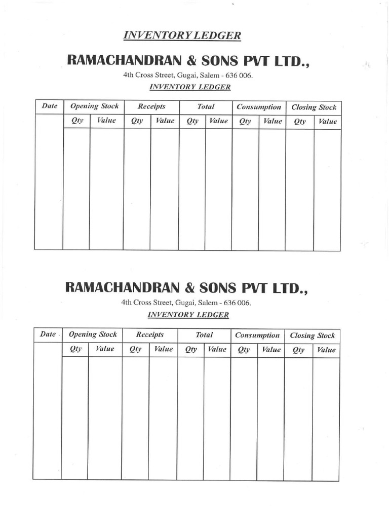 Inventory Ledger | PDF