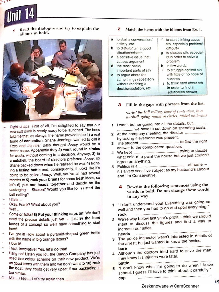 IDIOMS -Unit 14 and 15 | PDF