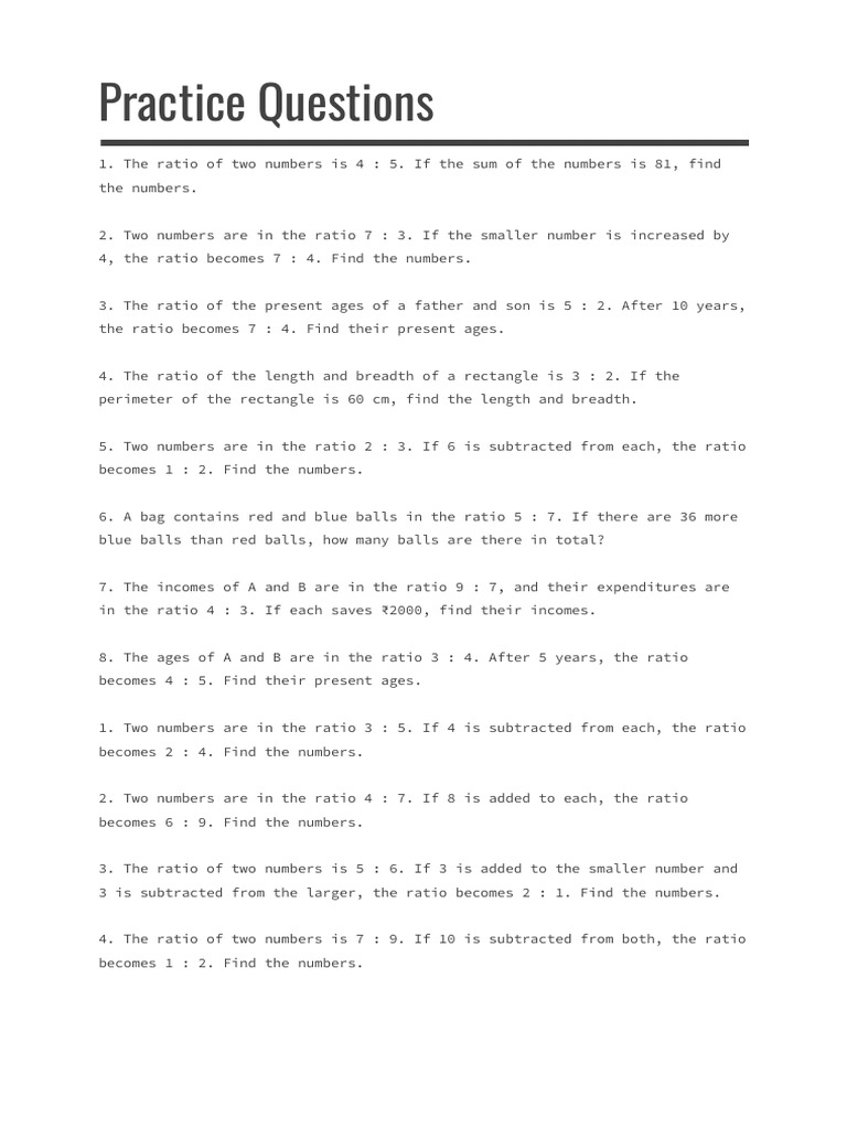 Practice Questions For Darsh | PDF