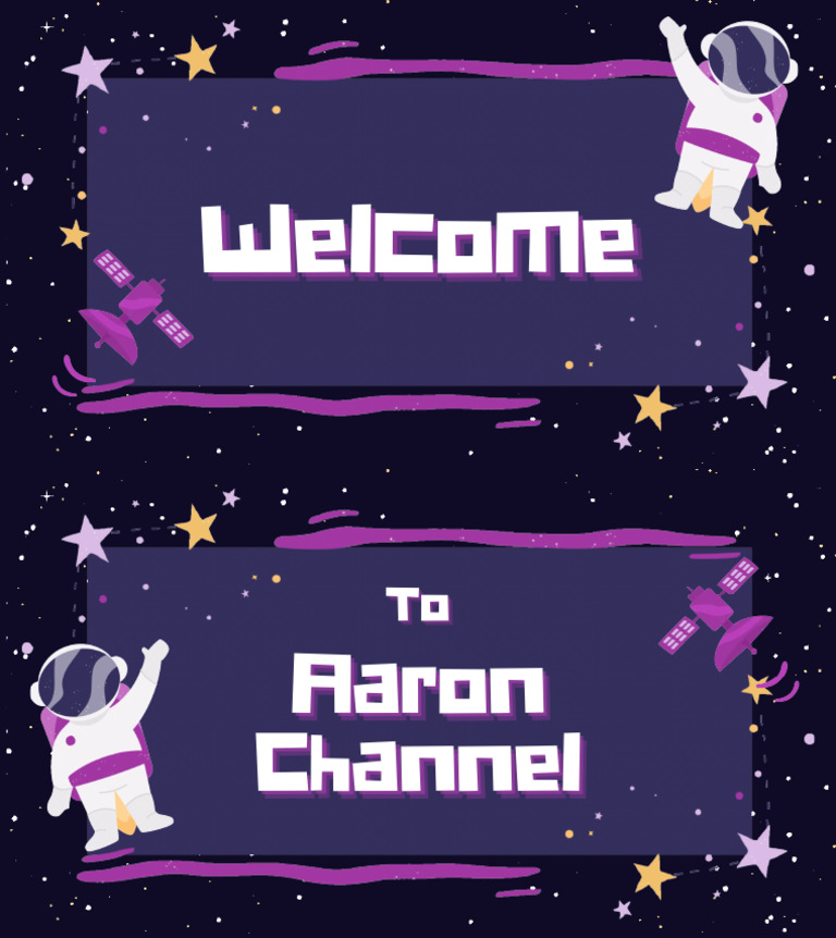 Purple Cute Playful Space Astronaut Kids Youtube Intro | PDF