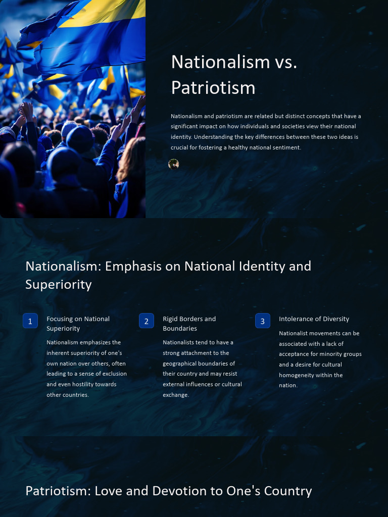 Nationalism vs. Patriotism Explained | PDF | Nationalism | Identity ...