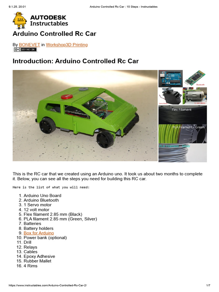 Arduino Controlled RC Car - 10 Steps - Instructables | PDF | Manufactured Goods | Vehicles
