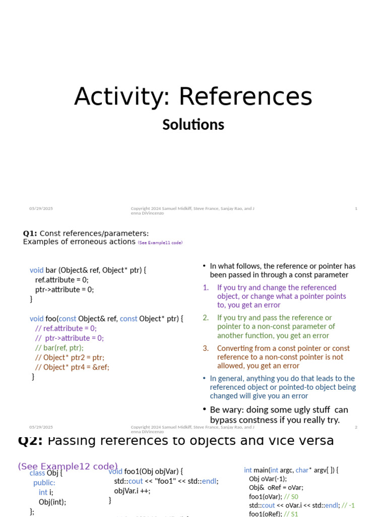 W2 L3 Activity References Solutions1 | PDF | Pointer (Computer Programming) | Computer Programming