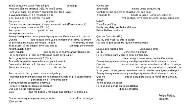 Cancion Maluma | PDF