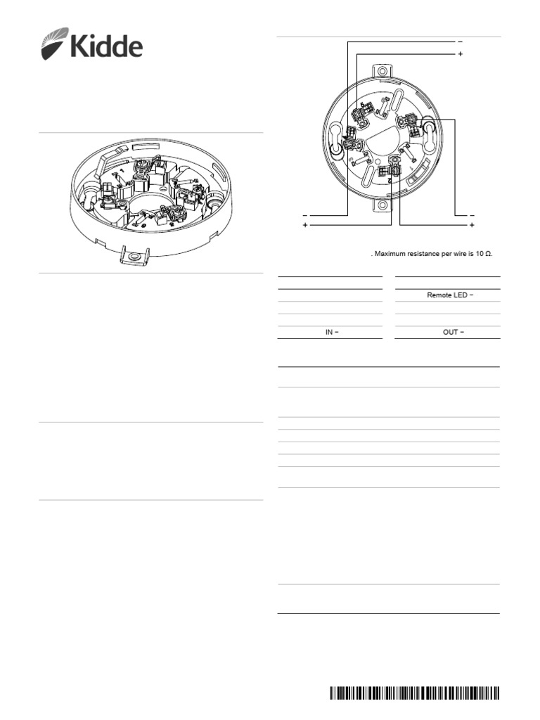 Kidde KC2-SB4 Base Detector Convencional | PDF | Electrical Wiring ...
