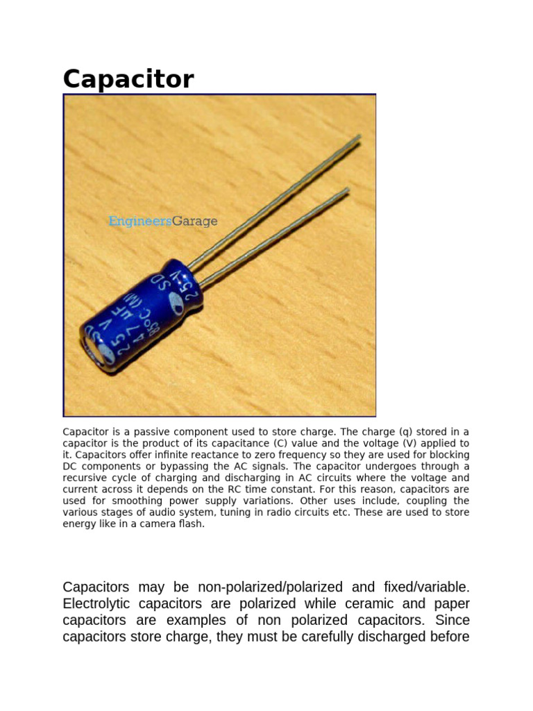 Capacitor | PDF