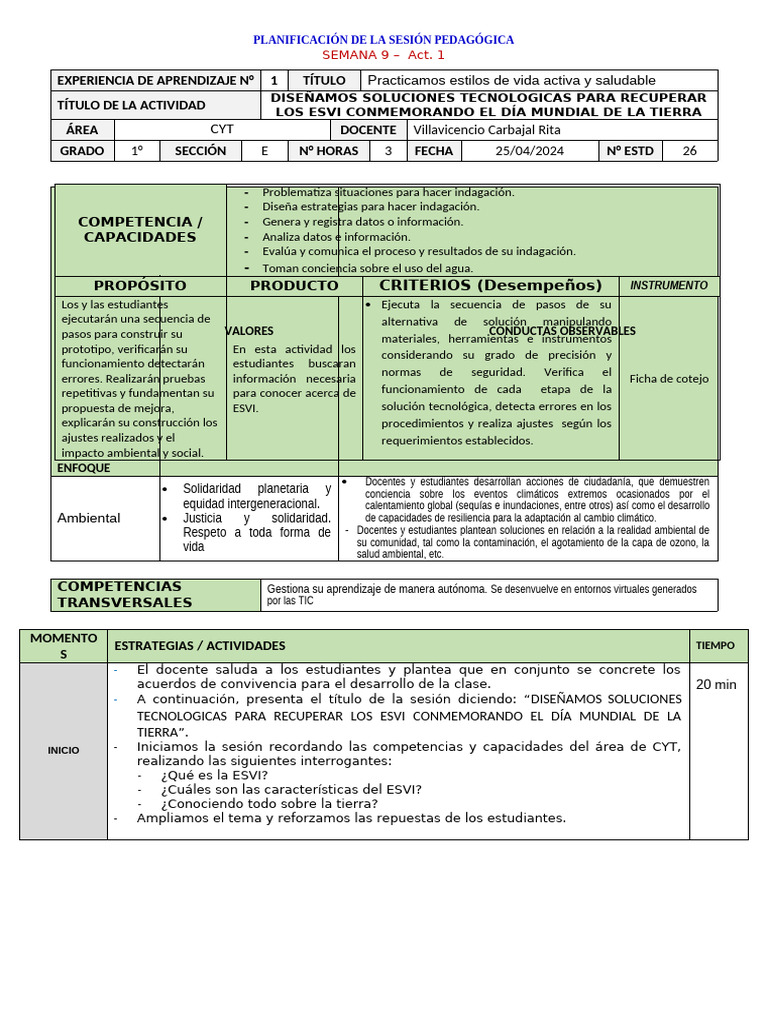 SESSION 7 DE CYT | PDF | Enseñando | Entorno natural