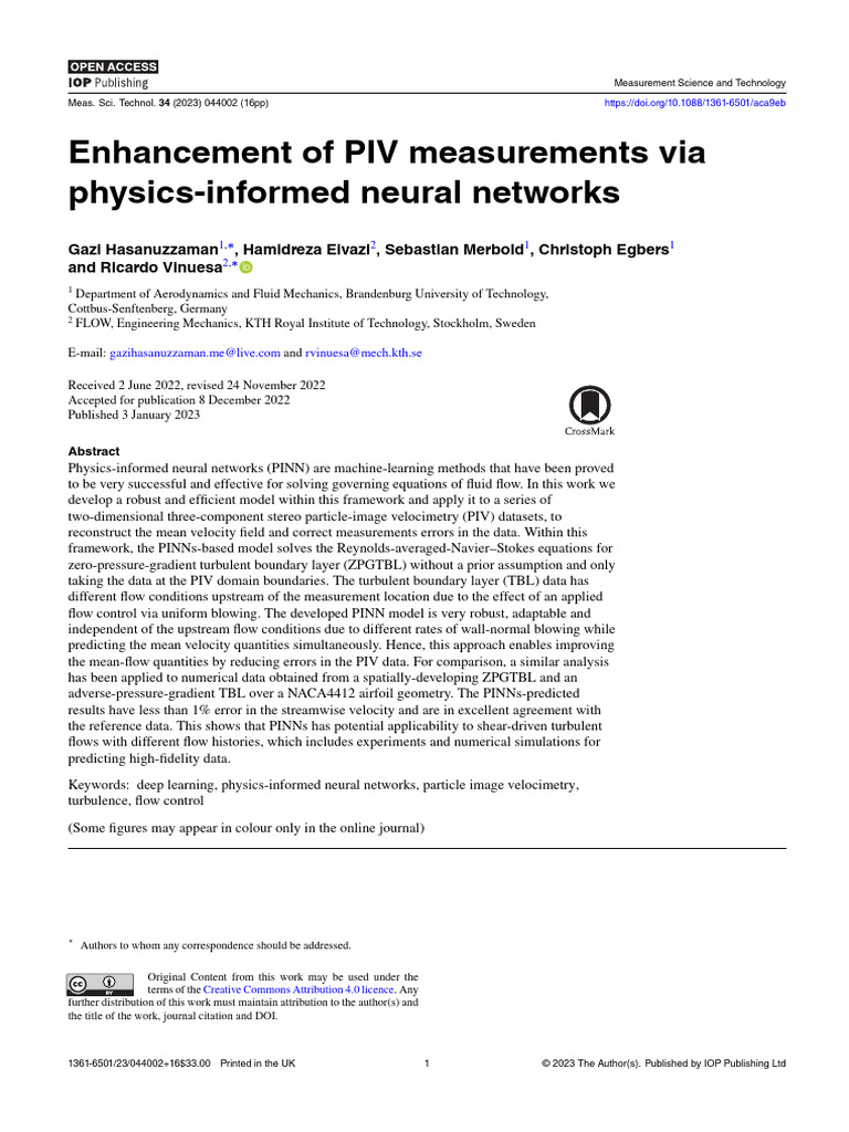 2023 Enhancement_of_PIV_measurements_via_physics-inform | PDF | Fluid ...