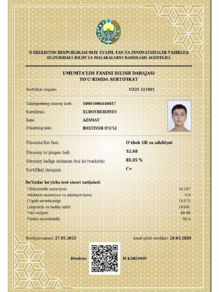 27-May Kungi Sertifikatlar | PDF