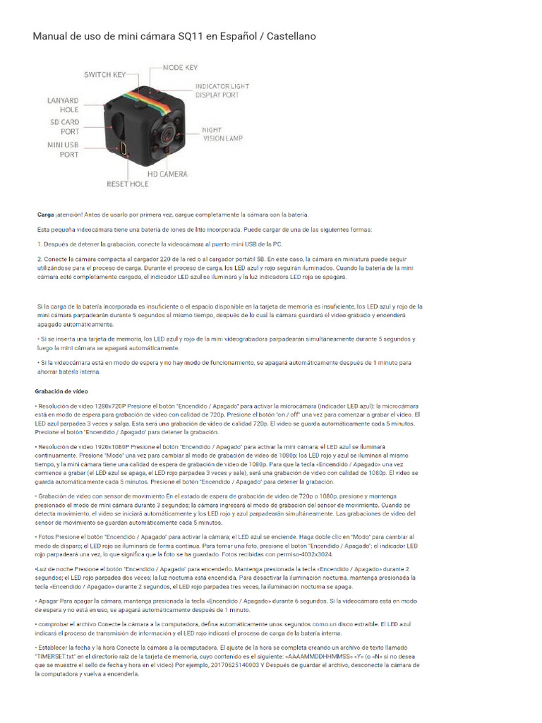 Camara SQ11 Manual | PDF