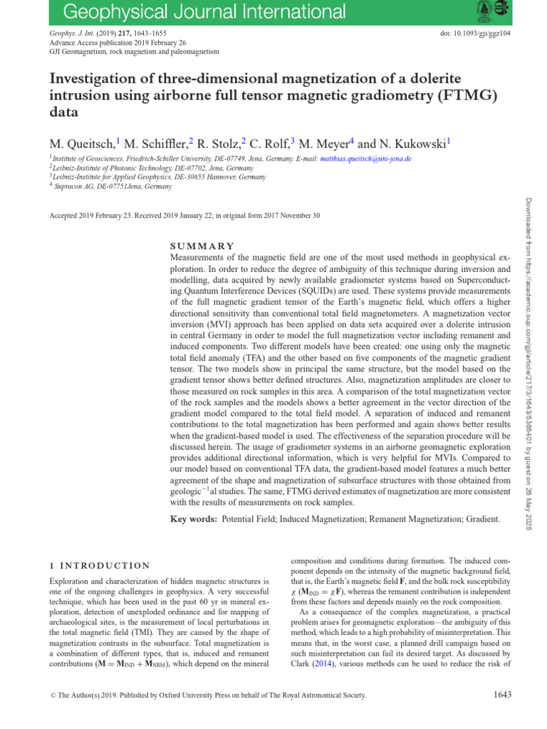 Investigation of Three Dimensional Magnetization of A Dolerite ...