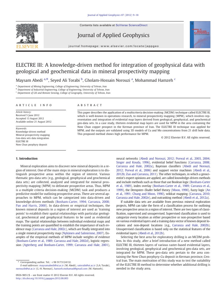 ELECTRE III A Knowledge Driven Method Fo | PDF | Geophysics | Earth's Magnetic Field