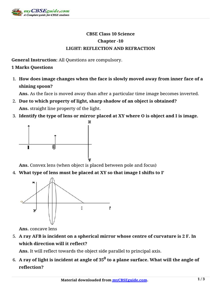 10 Science Imp Ch10 Mix | PDF | Electromagnetic Spectrum ...
