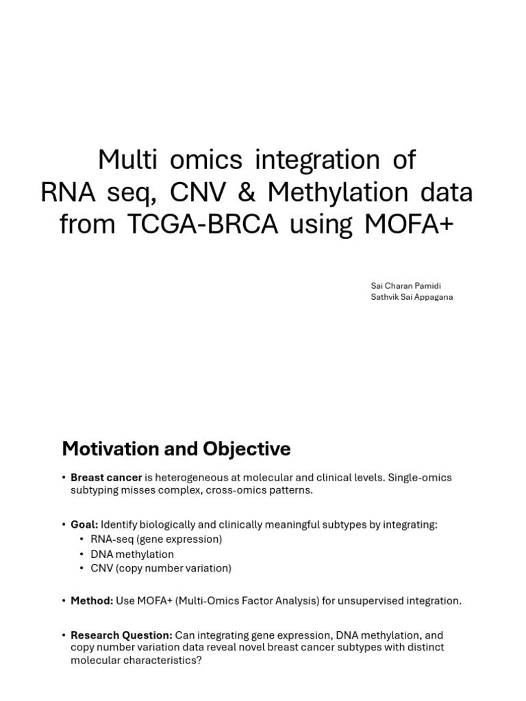 Mofa Plus Multi Omics Integration | PDF | Omics | Gene Expression
