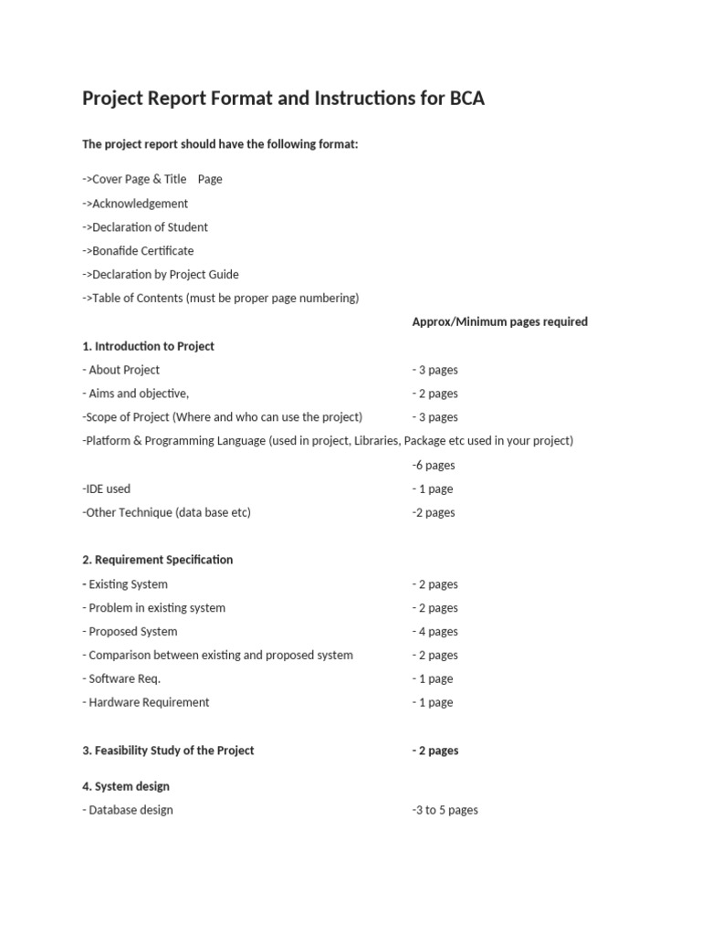 BCA Project Report Format | PDF | Computer Programming | Databases