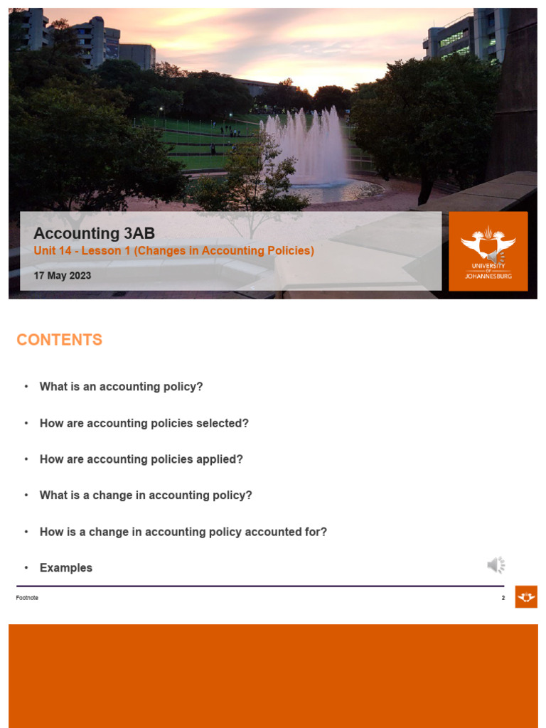 Unit 14 - Lesson 1 (Changes in Accounting Policies) - Part 1 - Slides ...