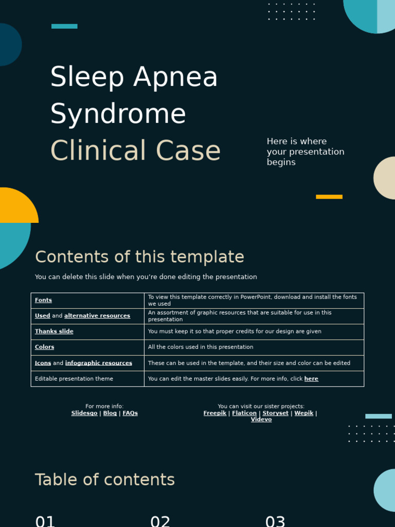 Sleep Apnea Syndrome Clinical Case by Slidesgo | PDF | Medical ...