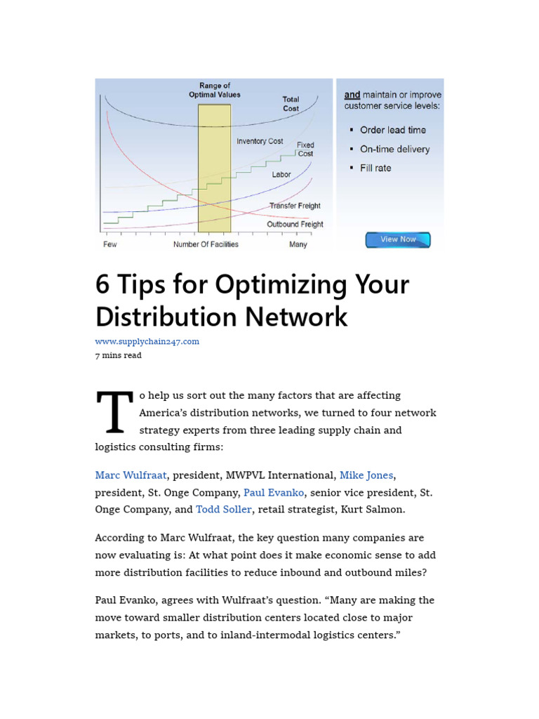 6 Tips for Distribution Network Optimization | PDF | Logistics | Inventory