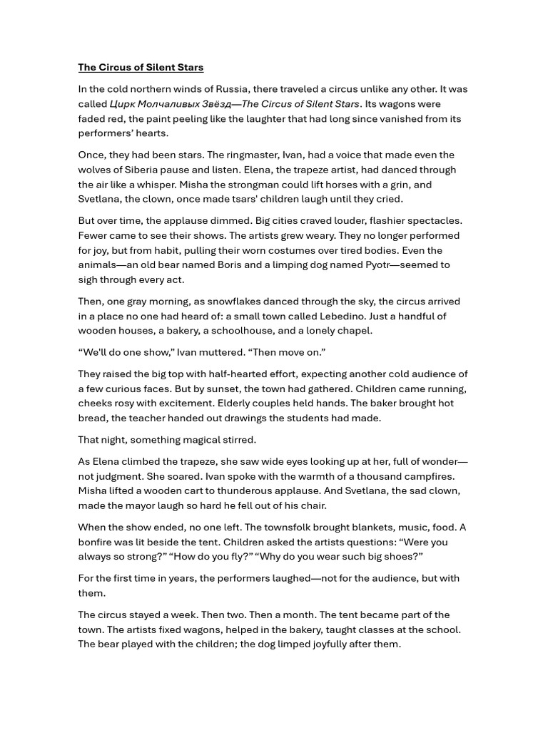 The Circus of Silent Stars | PDF