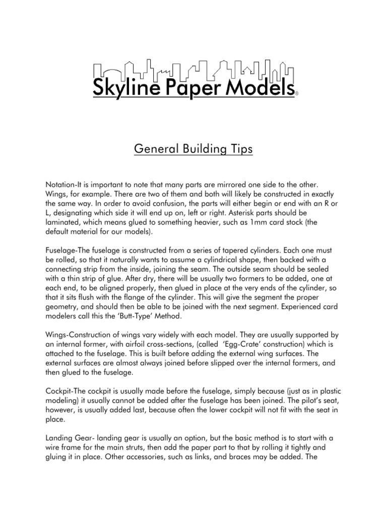 Building Paper Aircraft Models | PDF | Adhesive