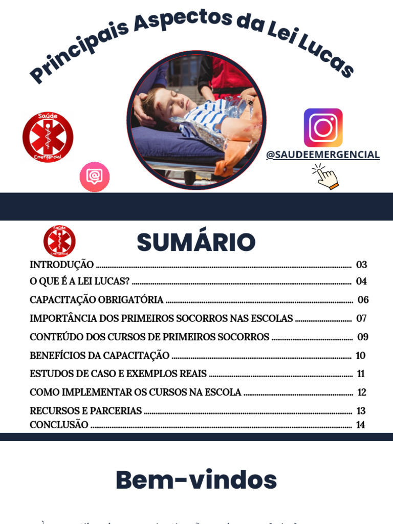 Entendendo a Lei Lucas e Primeiros Socorros | PDF | Primeiros socorros ...