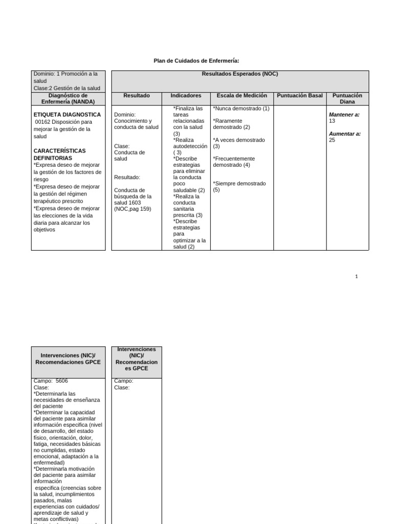 Plan de Cuidados de Enfermería NANDA-NIC-NOC | PDF | Estreñimiento ...
