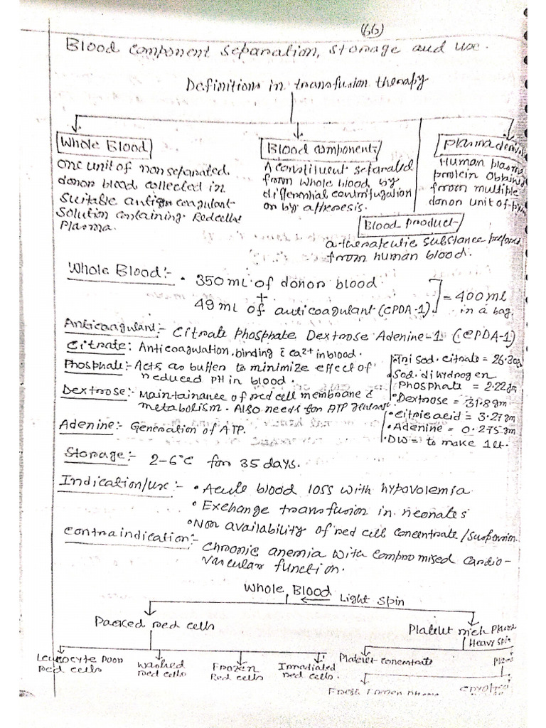 Blood Component Separation and Uses | PDF