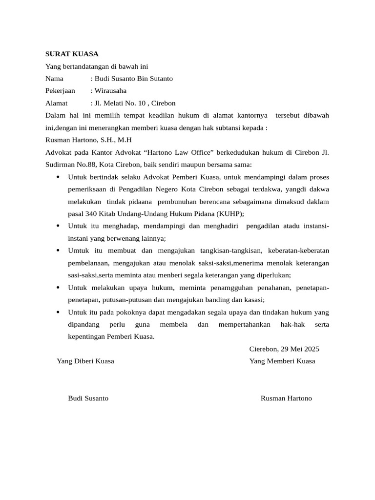 SURAT KUASA | PDF