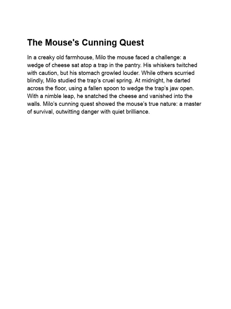 The Mouse's Cunning Quest | PDF