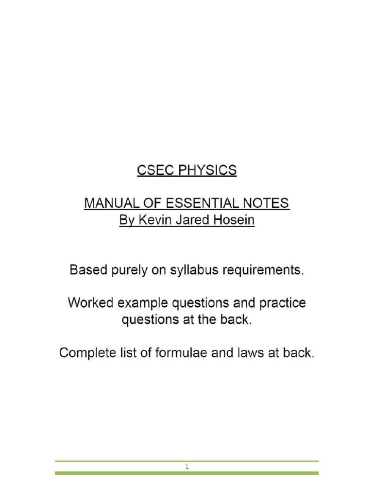 Csec Physics | PDF | Lever | Force