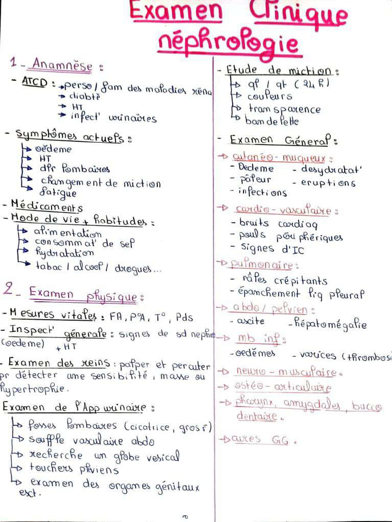 Le Semiologie Nephrologique en Schemas 2eme Medecine | PDF